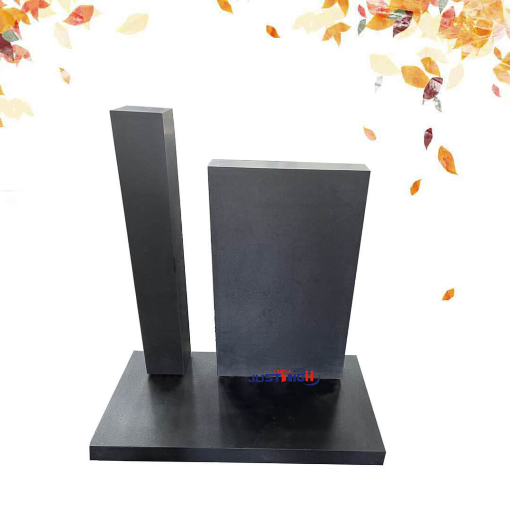 Bahama Blue Granite Double Angel Upright Headstone