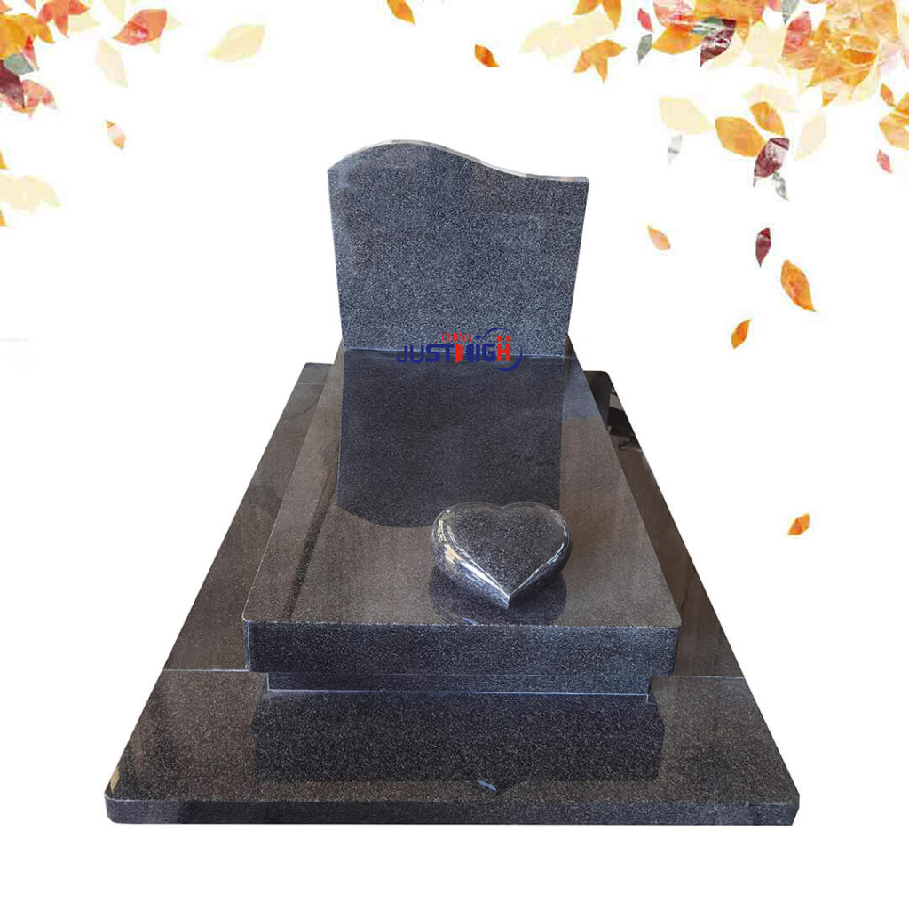 South Africa Black Classic French style tombstone with heart memorial
