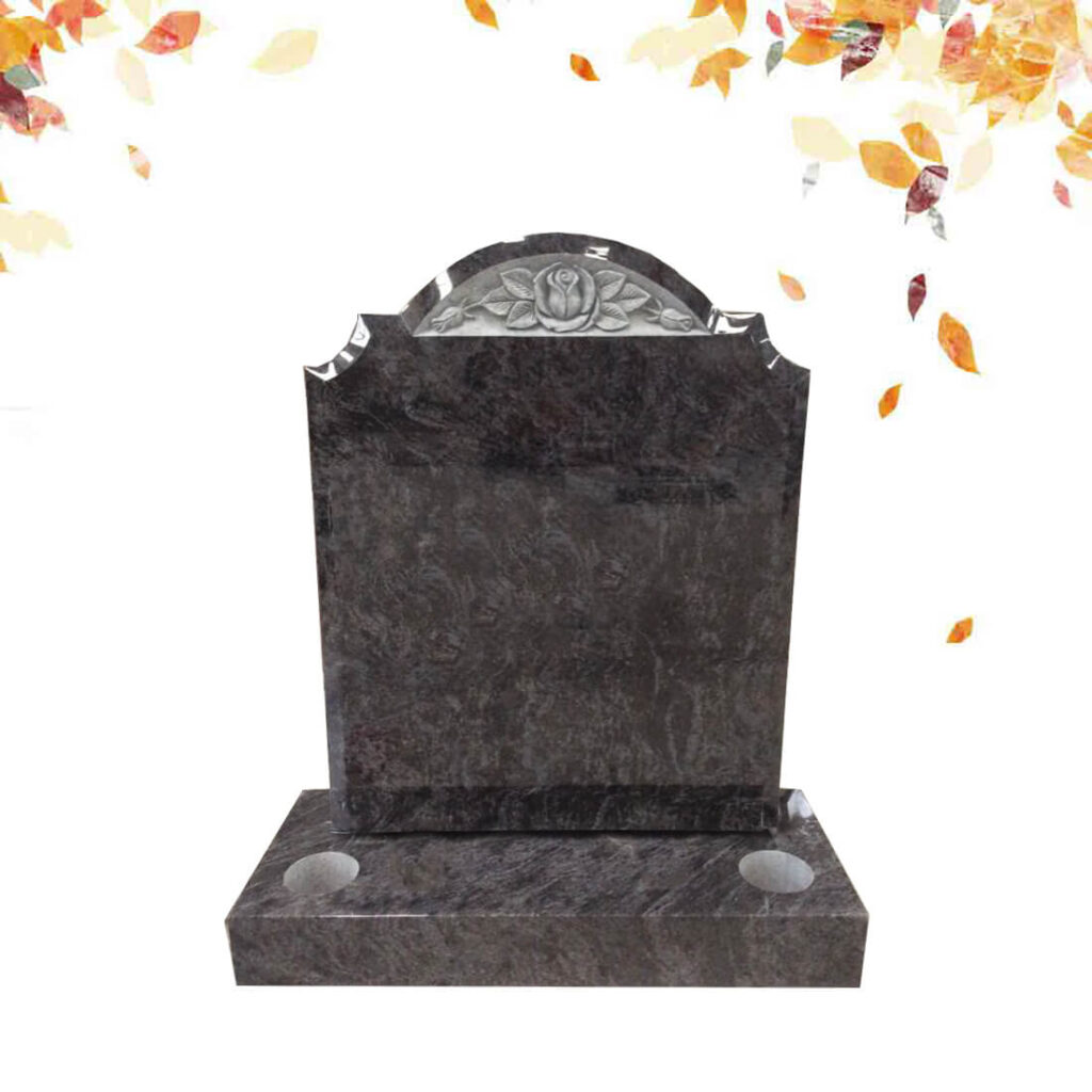 British Style Tombstone: Flower Carvings & Elegance